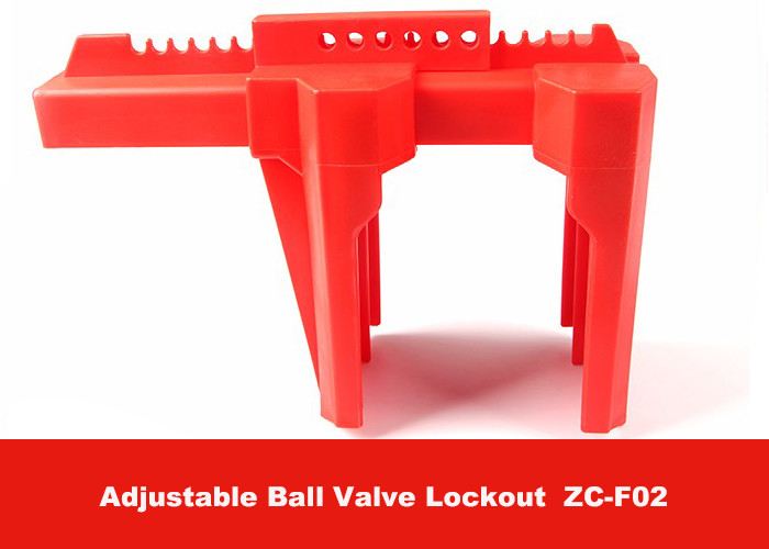 Plastic 2"-8" Red Adjustable Ball Valve Safety Lockout Device