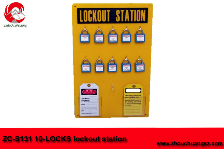 10-Locks Lockout Center with HASP and Tagout