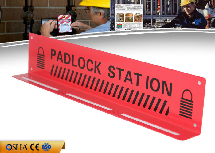 ZC-S003 Durable Red Lockout Tagout Station , 417g Steel Material ...